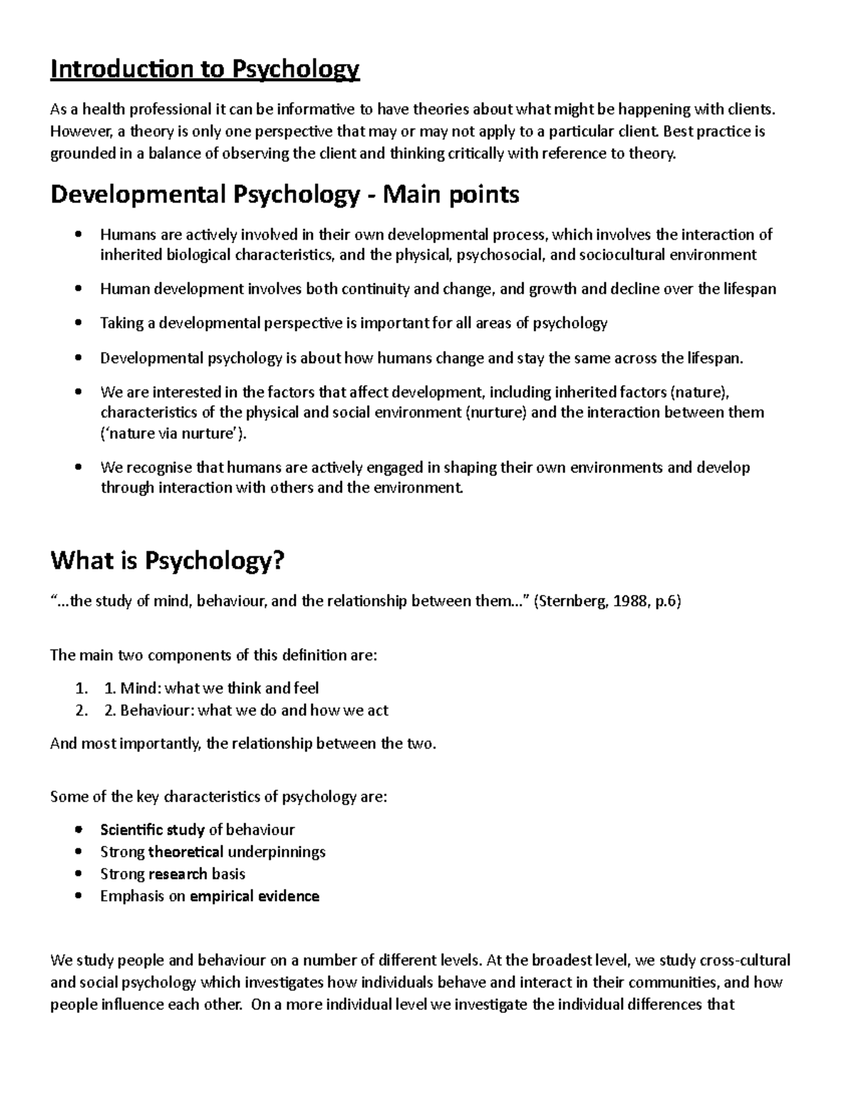 Introduction to Psychology 1 - Developmental Psychology - Introduction ...