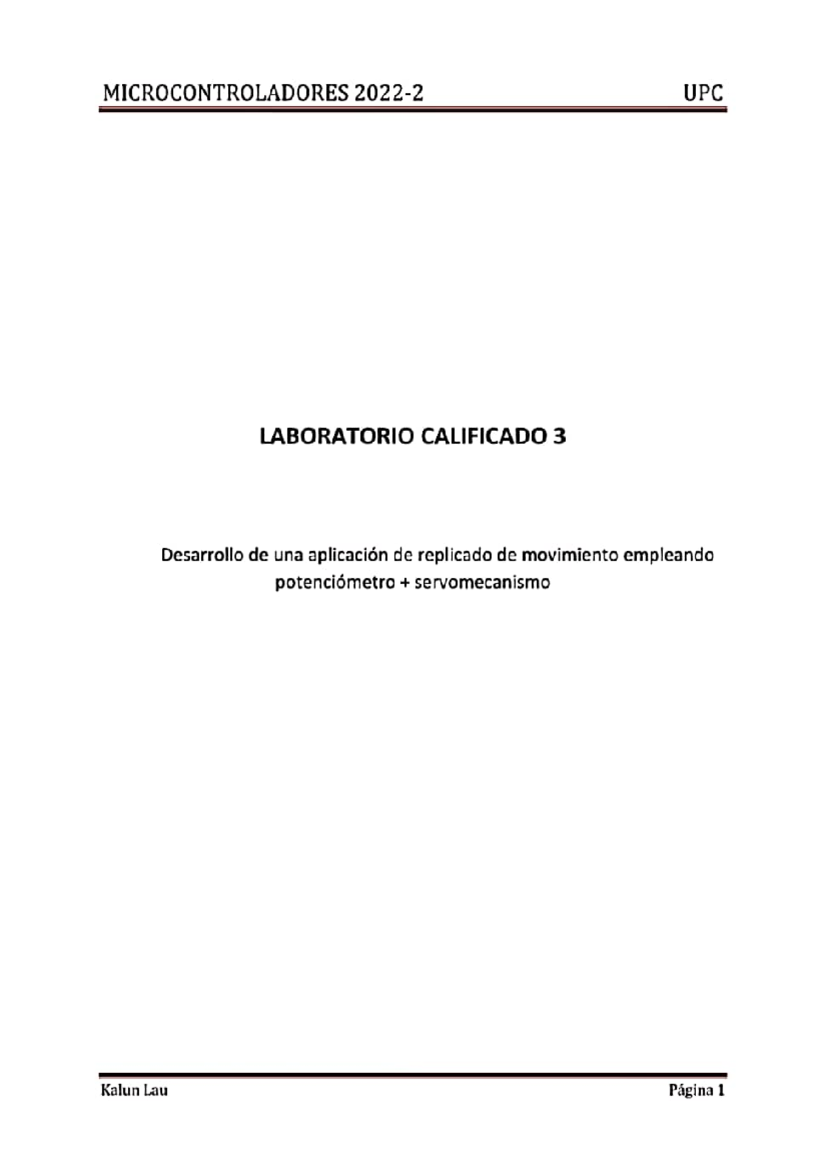 2022-2 Micro LAB3 - Kalum - microcontroladores - UPC - Studocu