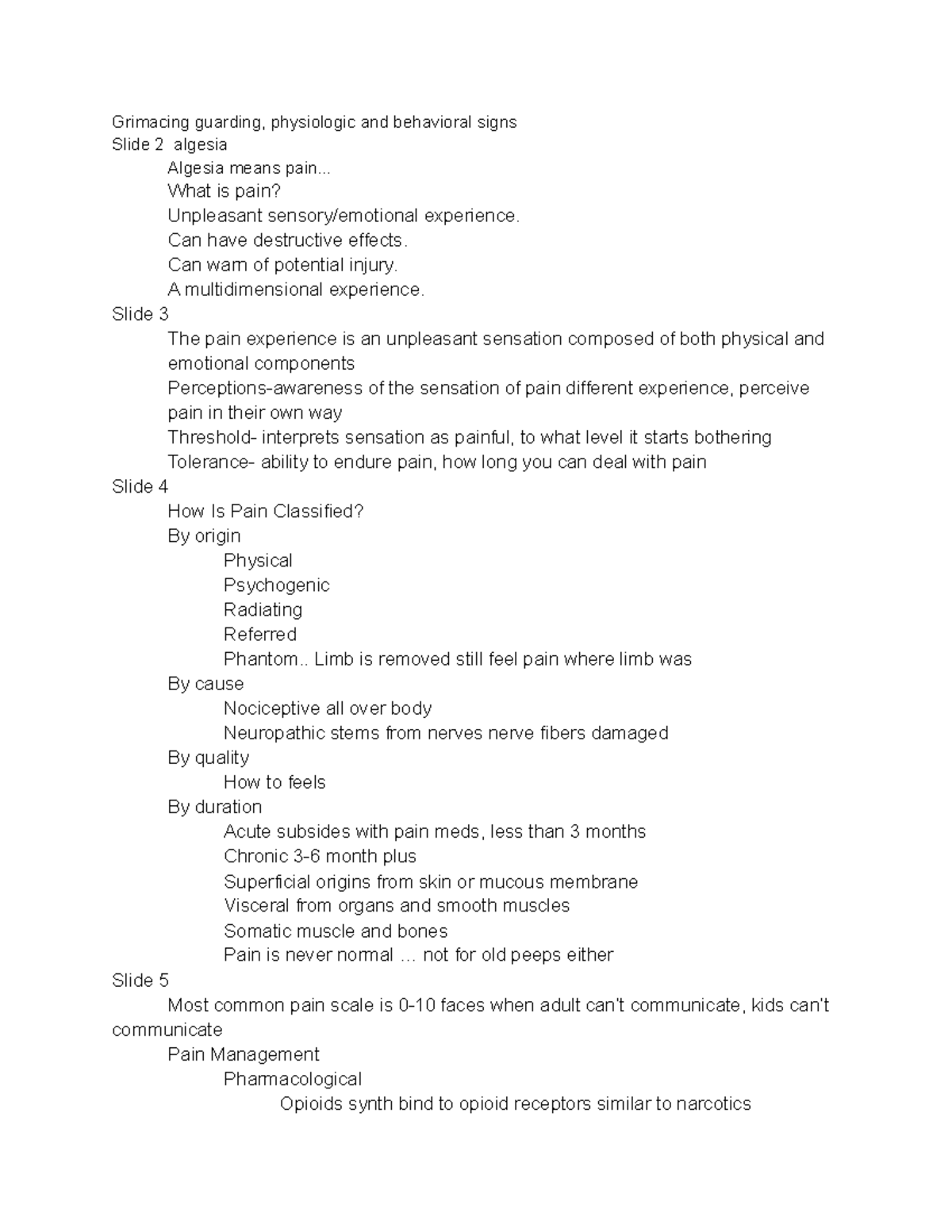 Analgesia powerpoint - Grimacing guarding, physiologic and behavioral ...