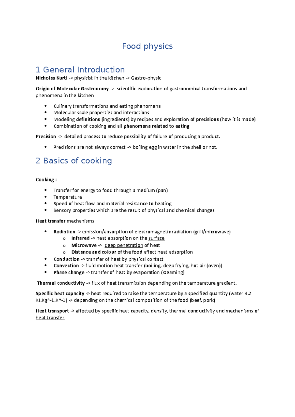 Molecular gastronomy notes - Food physics 1 General Introduction ...