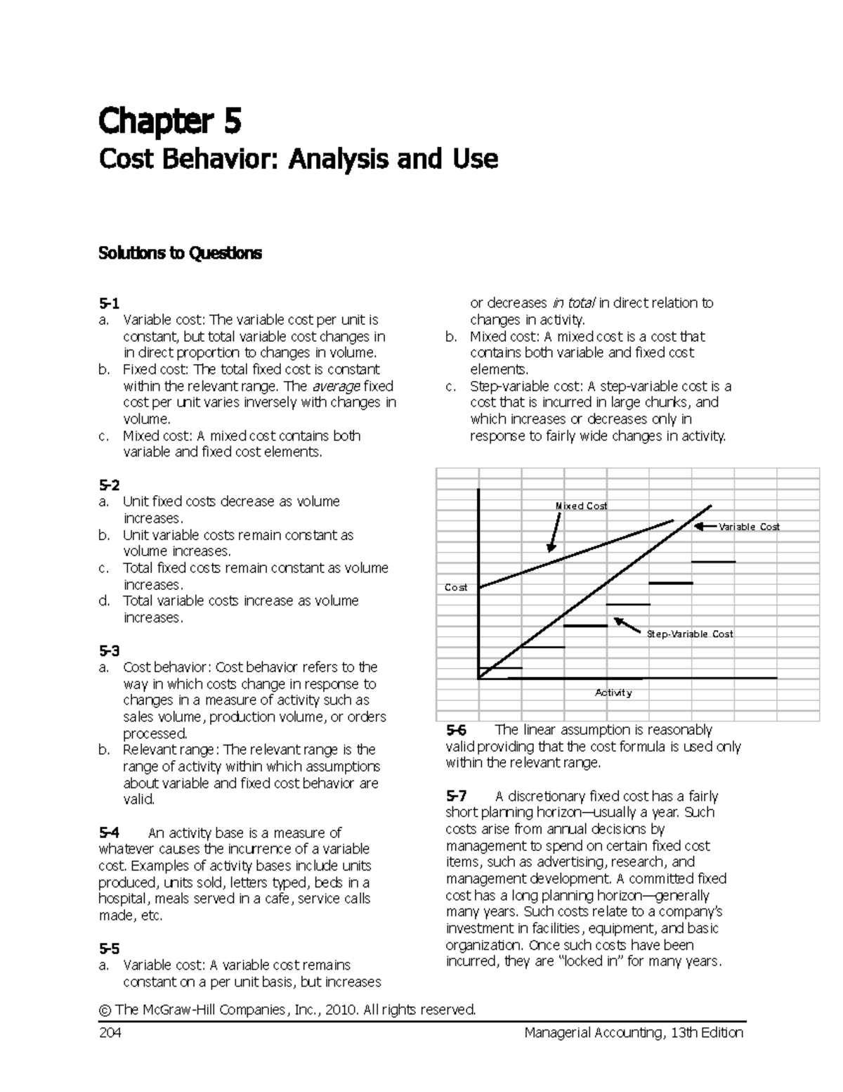 Chap005 - Management Accounting By Garrison (13th edition) - Chapter 5 ...