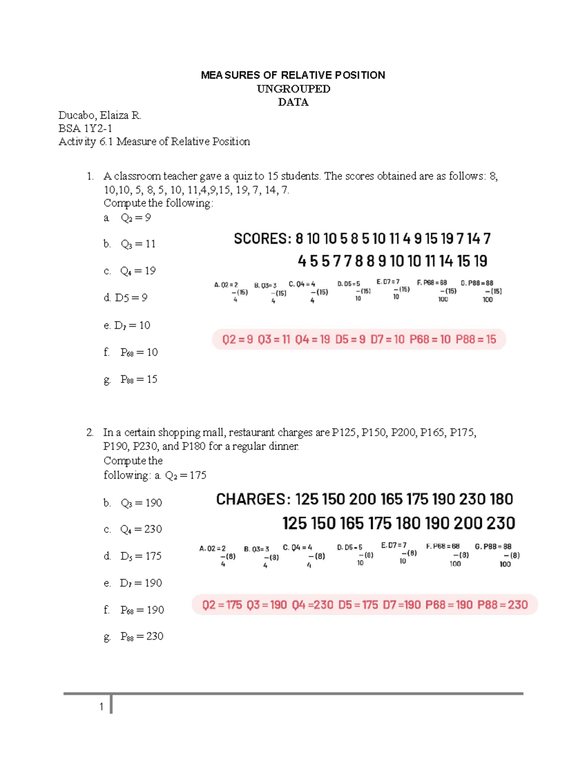 Activity 6.1 Measure of Relative Position - MEASURES OF RELATIVE ...