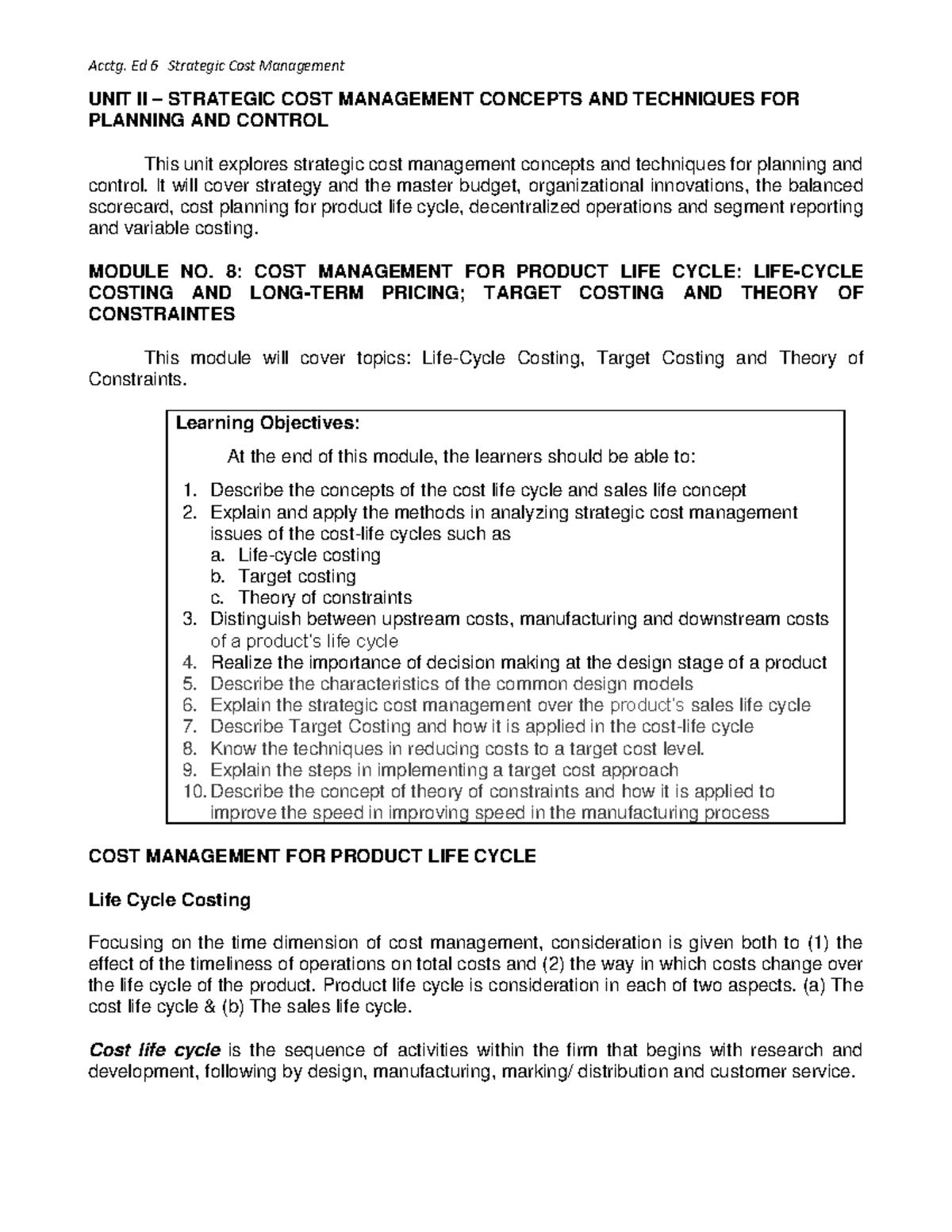 MODULE-NO.-8-COST-MANAGEMENT-FOR-PRODUCT-LIFE-CYCLE-LIFE-CYCLE-COSTING ...