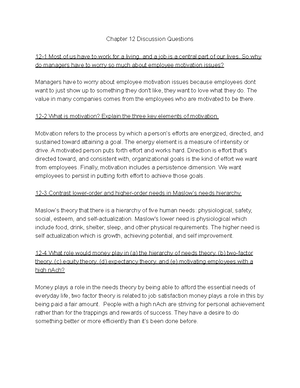 Chapter 13 Discussion Questions - Chapter 13 Discussion Questions 13-1 ...