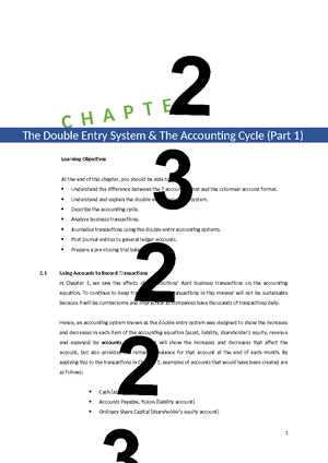 Chapter 1 Introduction to Accounting & Business BACC lecture notes ...