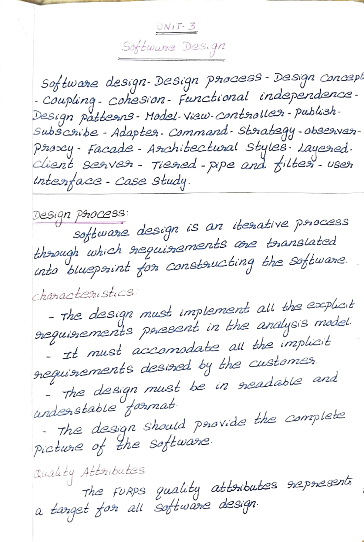 OOSE UNIT 3 - Software Design software Design process Design concept ...