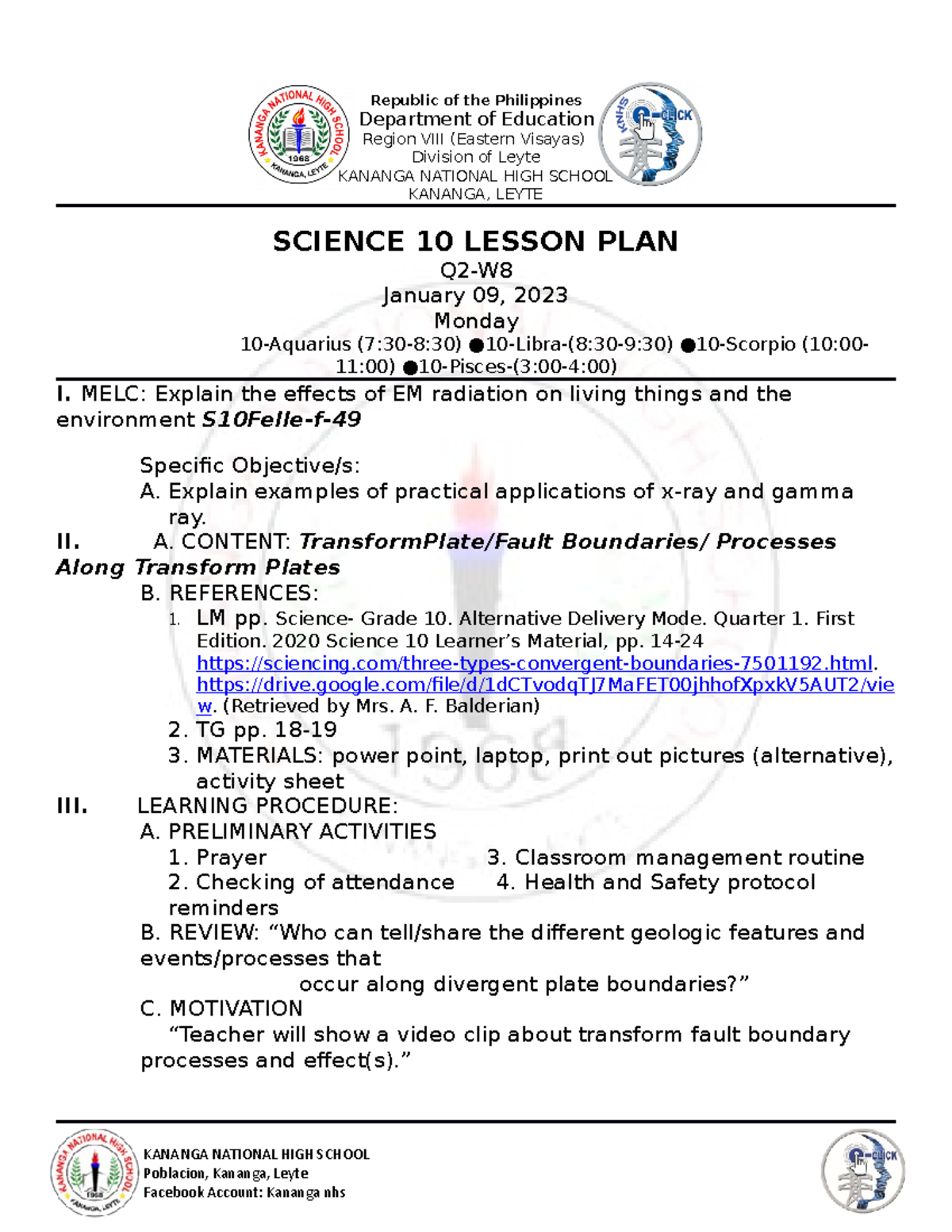 Q1 W5 D1 D2 LP Final - Science Lesson Plan - Department of Education ...