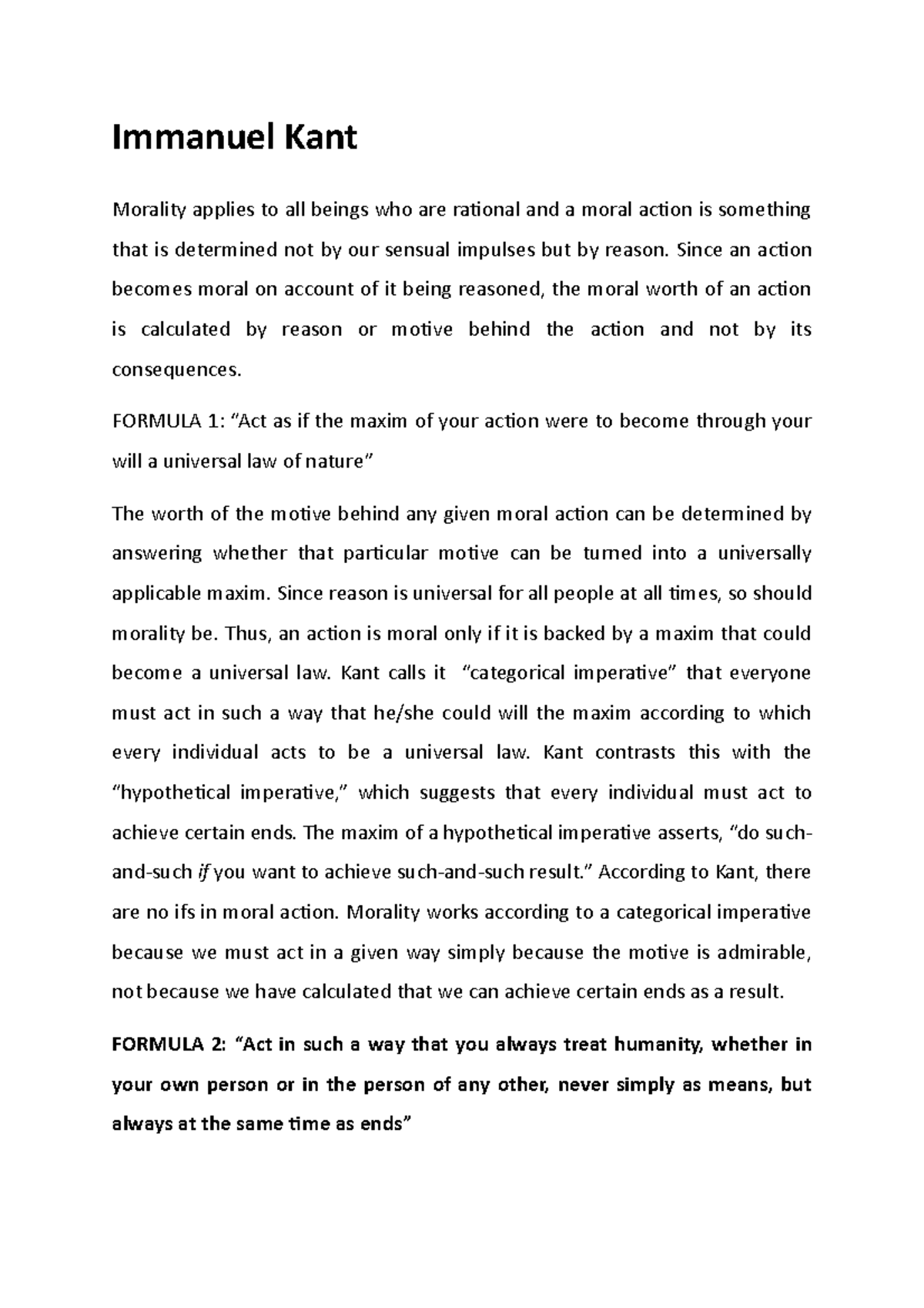 Immanuel Kant word - Immanuel Kant Morality applies to all beings who ...