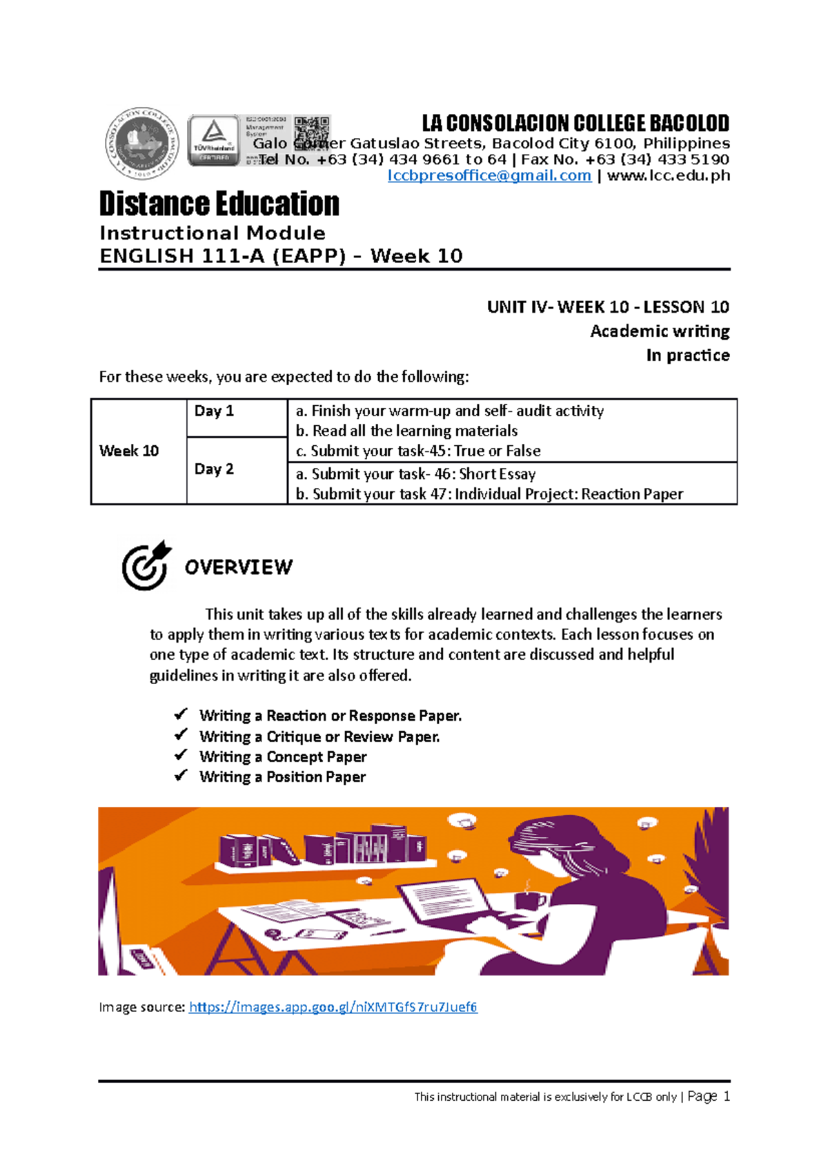 EAPP Module Week 10 final - LA CONSOLACION COLLEGE BACOLOD Galo Corner Gatuslao Streets, Bacolod ...