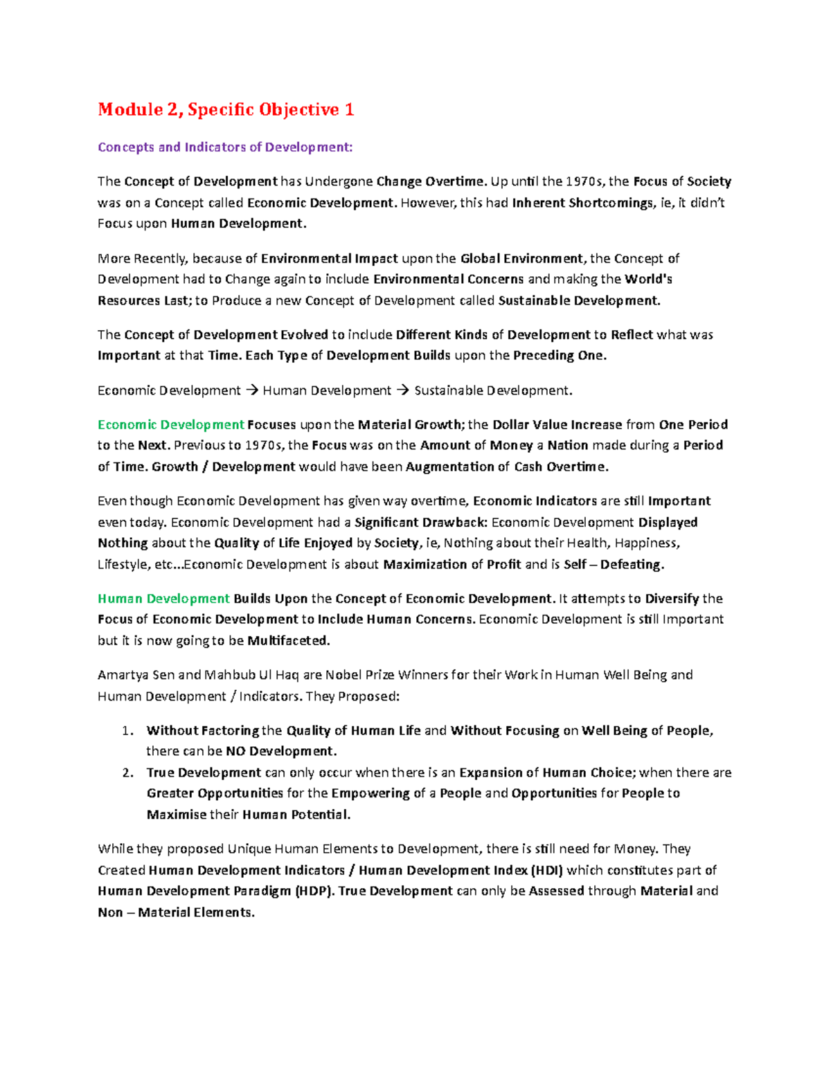 Caribbean Studies Module 2 - Module 2, Specific Objective 1 Concepts ...