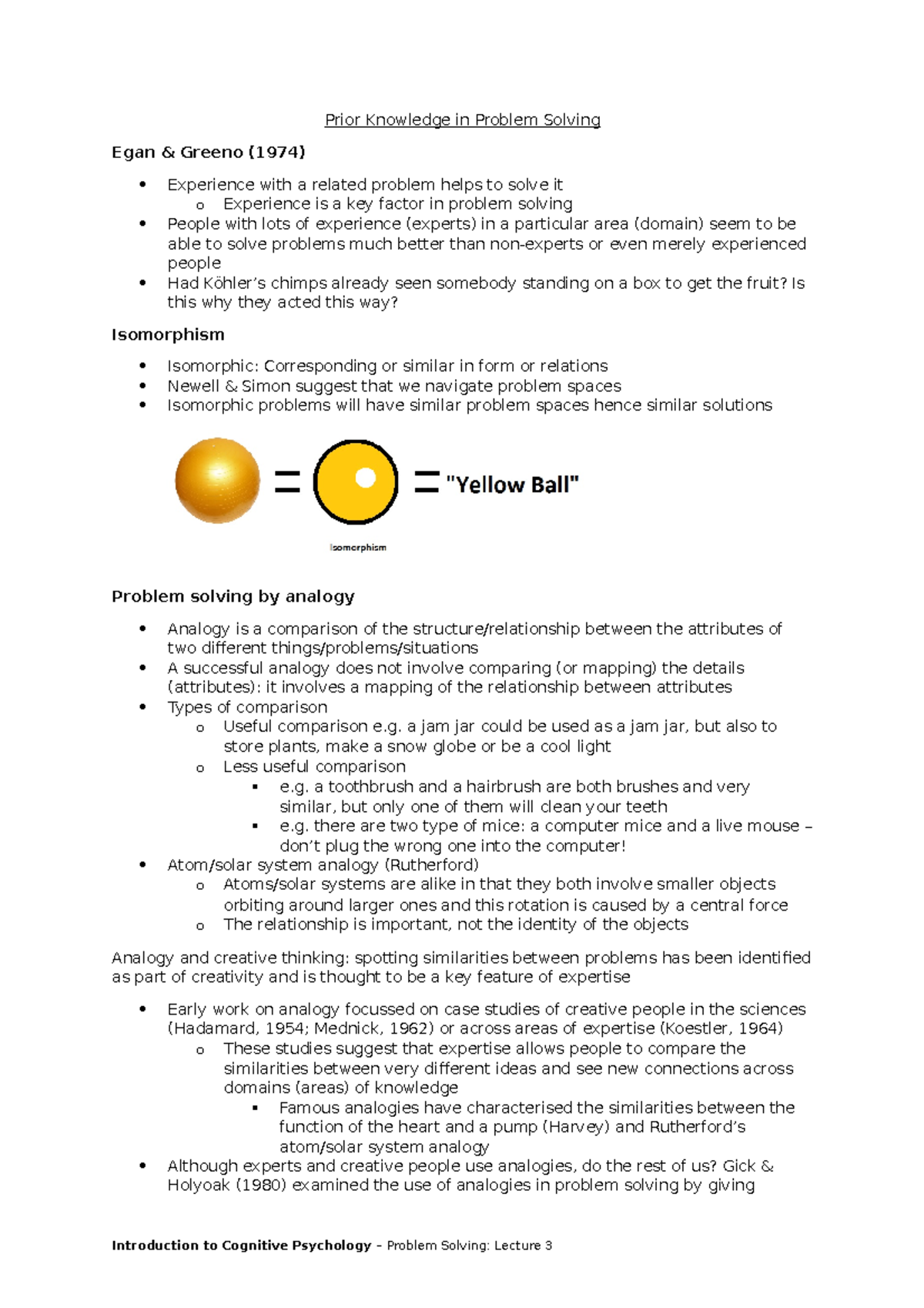 Problem Solving Prior Knowledge In Problem Solving Prior Knowledge In Problem Solving Egan