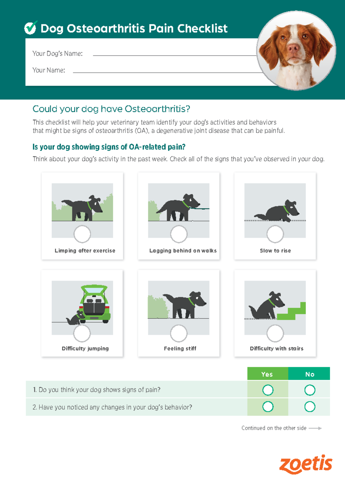 Oa checklist printable version - Could your dog have Osteoarthritis ...