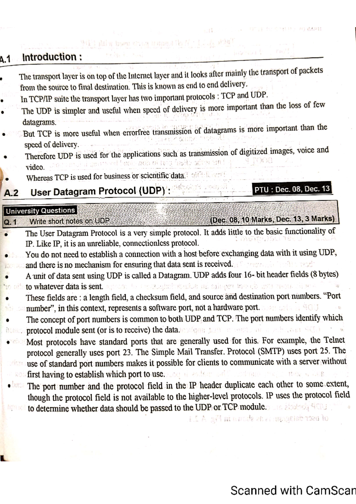 TCP UDP - Computer Science - Studocu