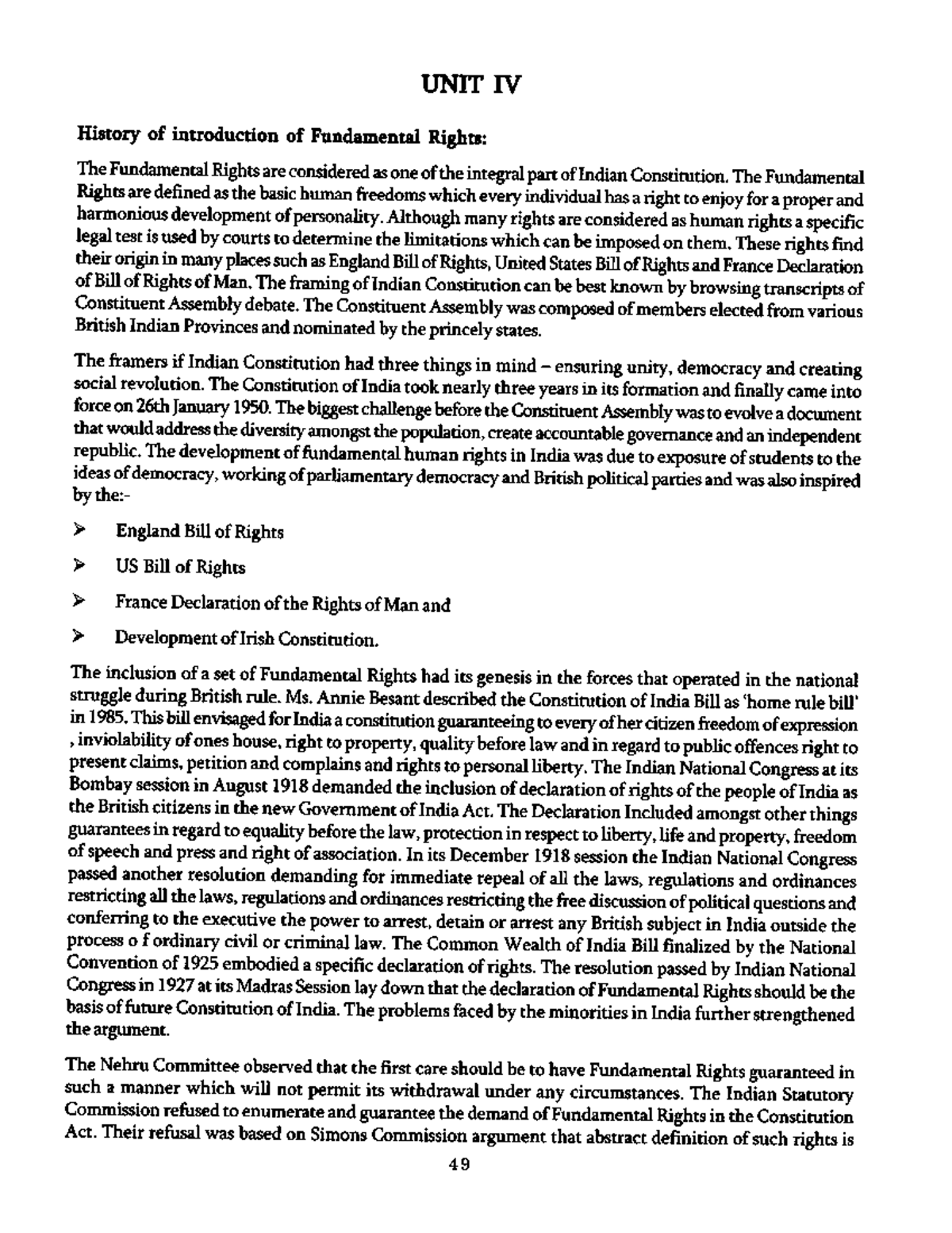 Fundamental Rights under the Constitution - Constitutional Law - I ...