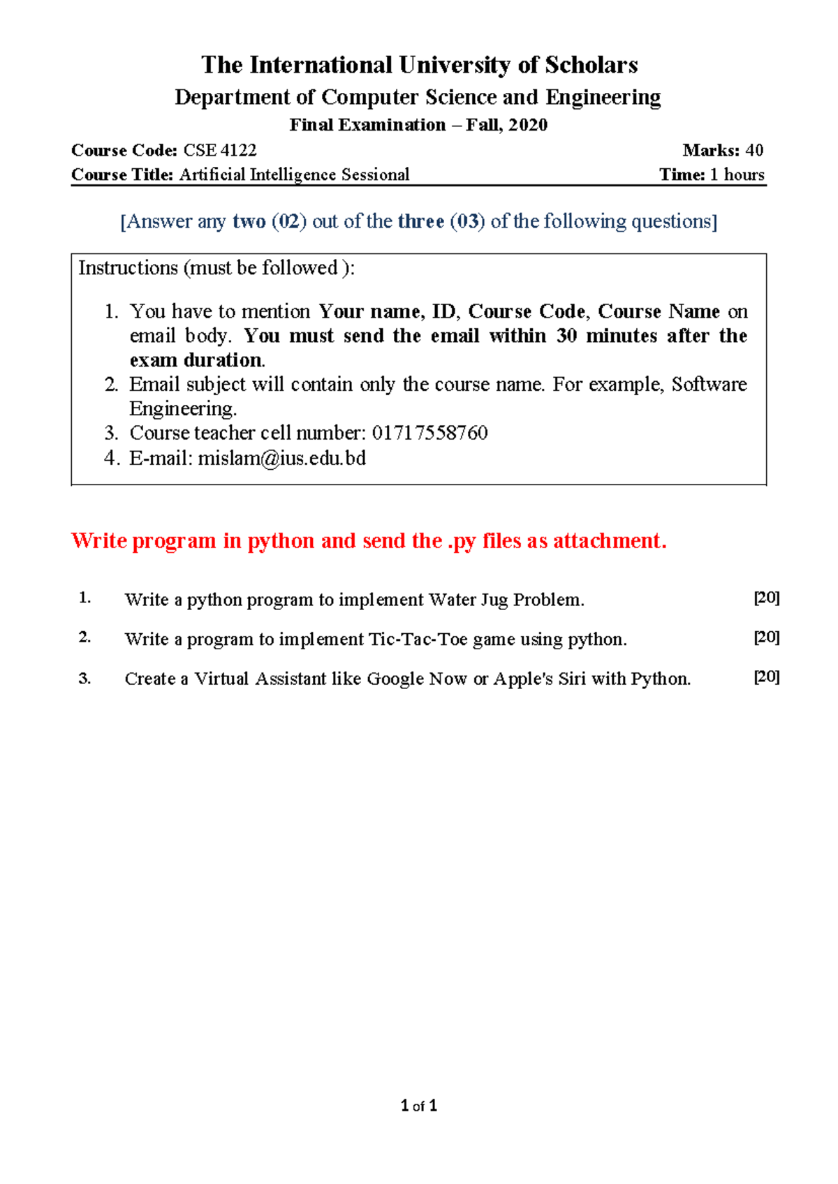 AI lab exam question - vg ygiwet ihsifg iuhisnuihw - The International ...