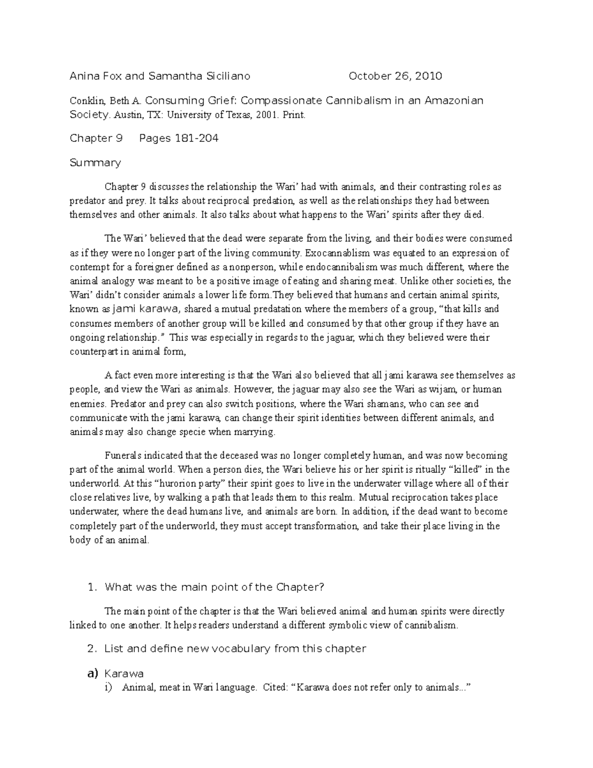Consuming Grief Ch9 - Lecture notes 9 - Anina Fox and Samantha ...