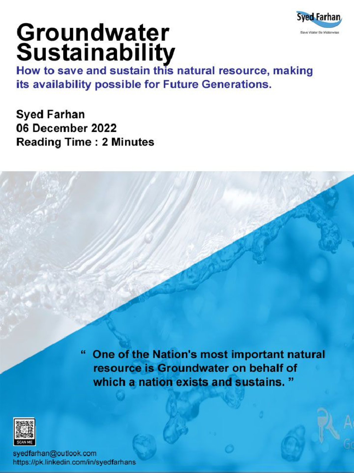 Groundwater Sustainability - Ingeniería ambiental - Studocu