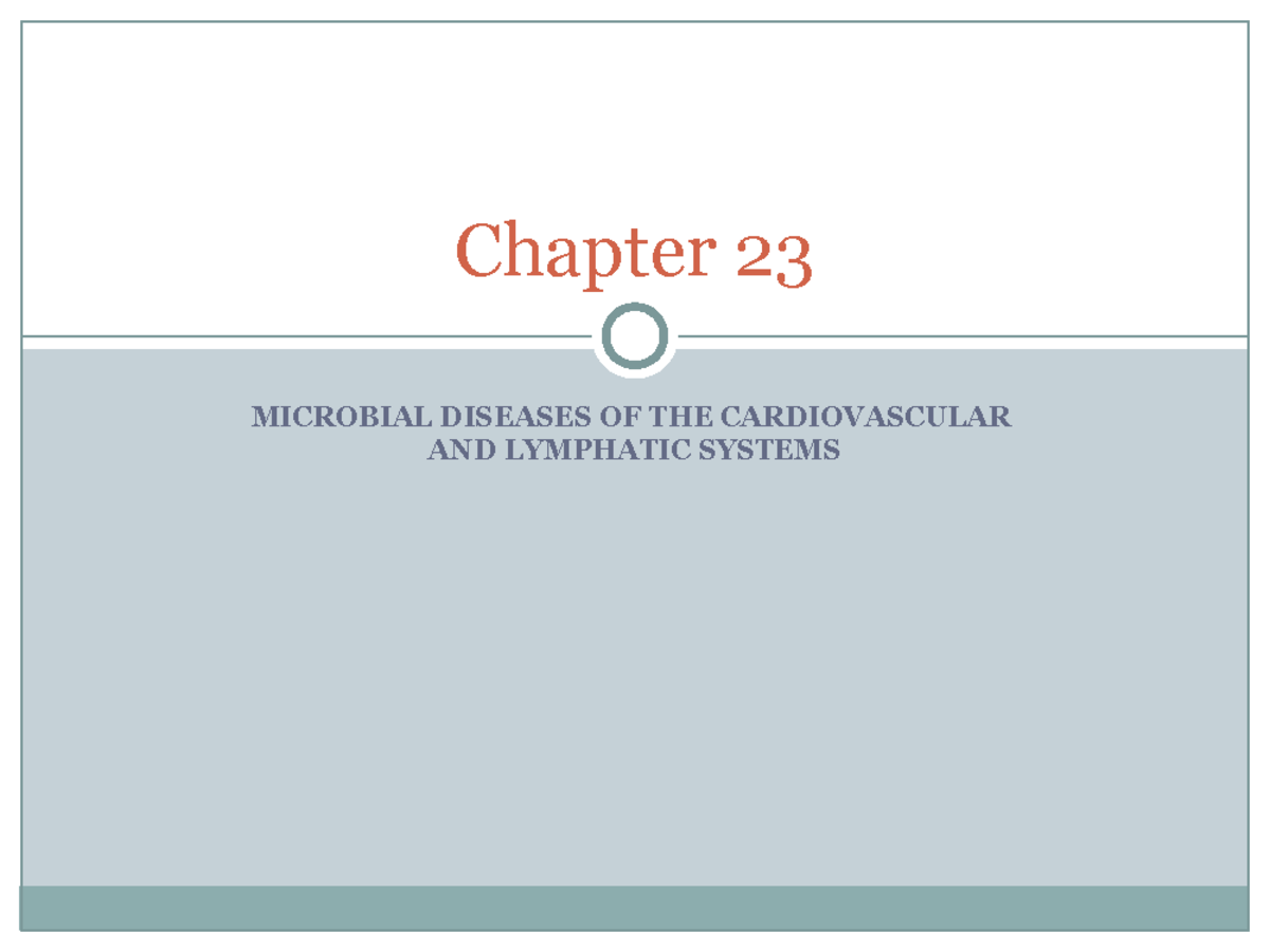 Lecture slides - Chapter 23 - Chapter 23 MICROBIAL DISEASES OF THE ...