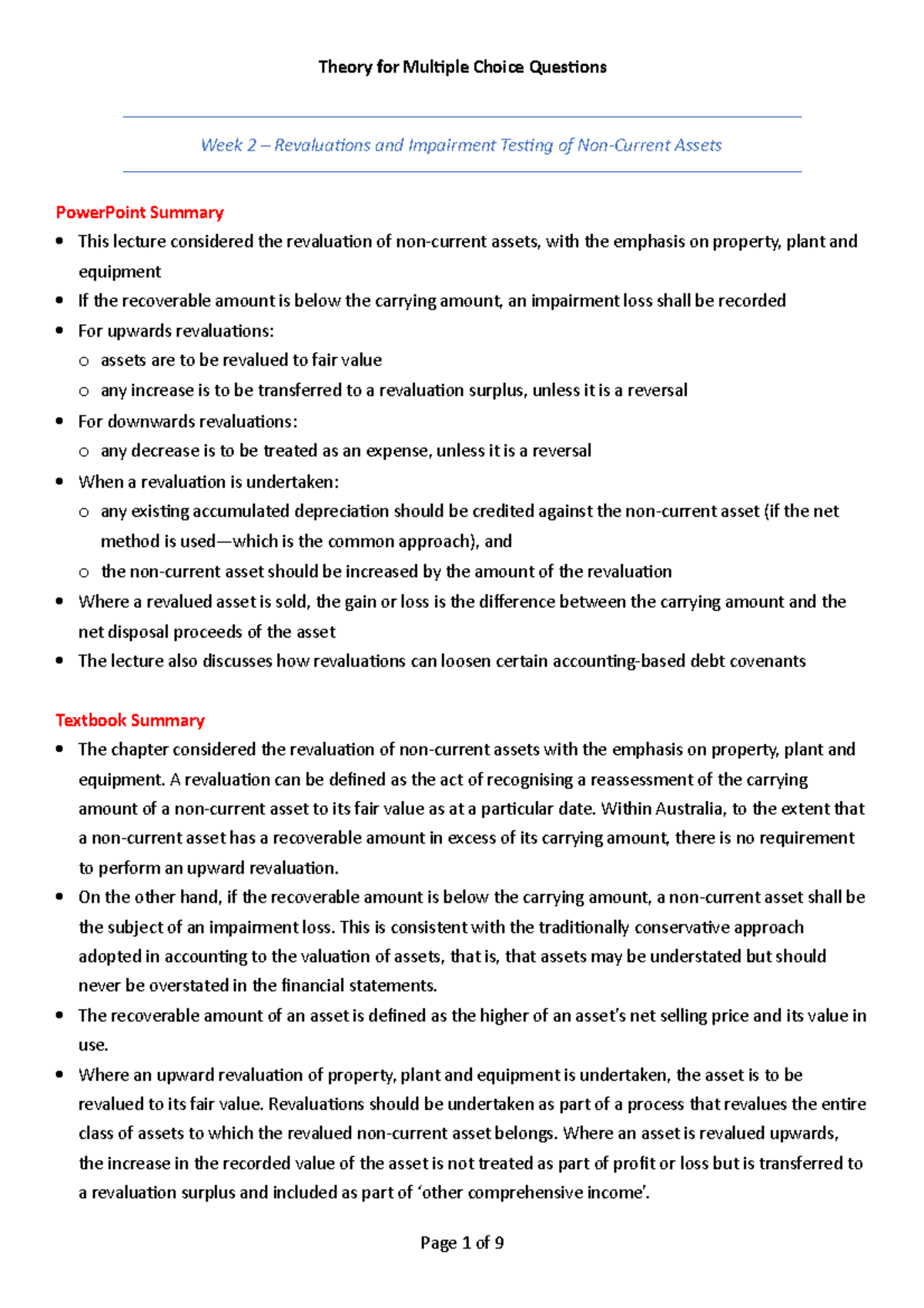 Theory for Multiple Choice Exam Questions - Theory for Multiple Choice ...