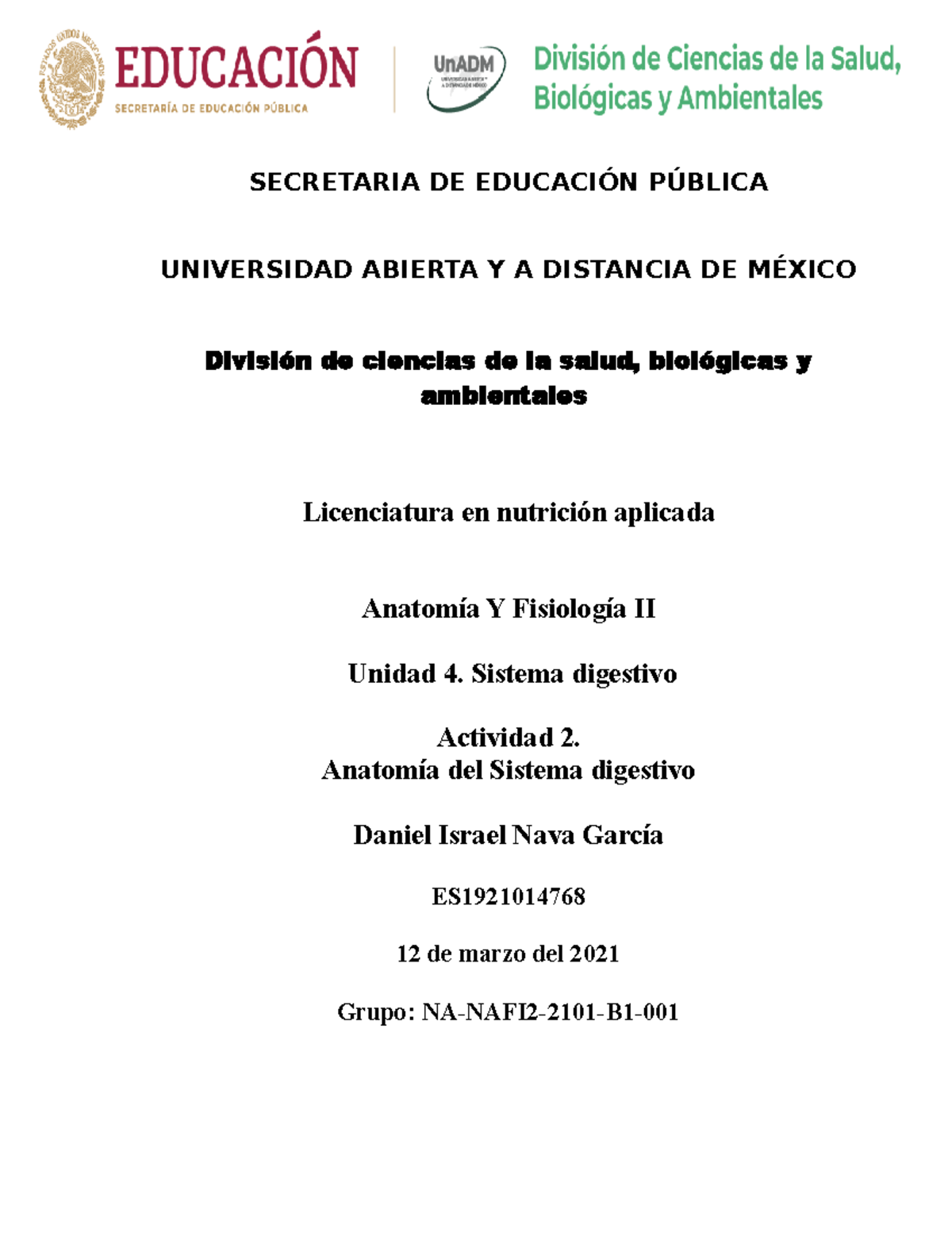 AFI2 U4 A2 DANG - NUTRICION APLICADA - [Escriba aquí] [Escriba aquí ...
