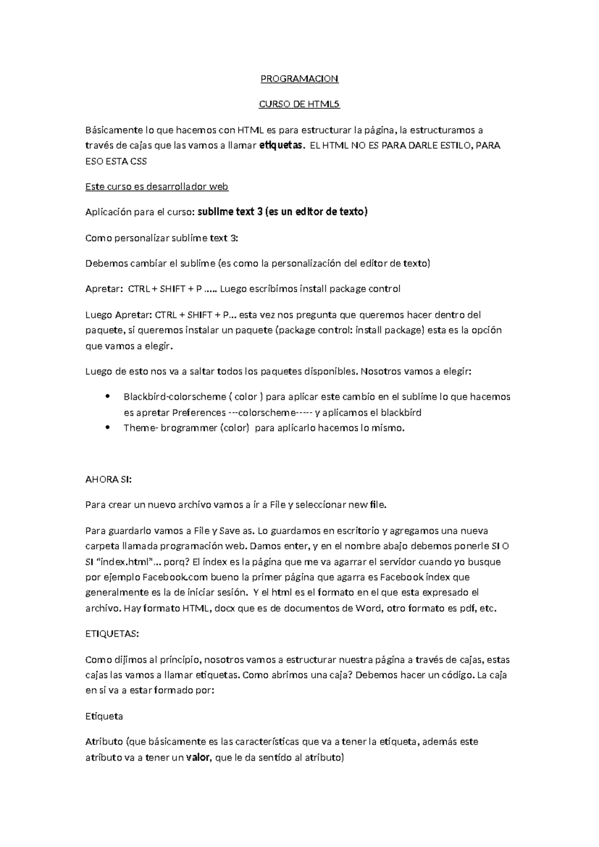 Programacion Html Rusumen Html Programacion Curso De Html