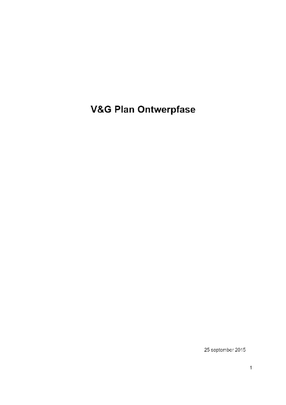 V&G plan ontwerpfase - Bouwmanagement - Studeersnel