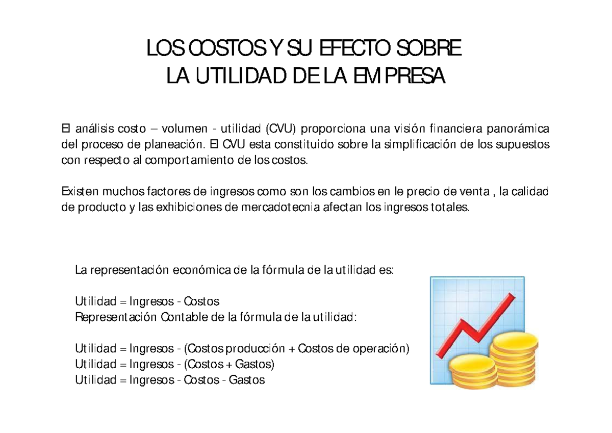 Contabilidad de costos 3ra sesion costo volumen utilidad - La ...