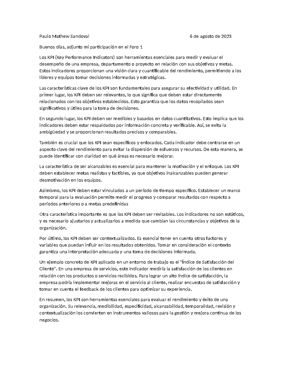 Foro 1 Calidad y Productividad en Ingeniería UNITEC - Paulo Mathew ...