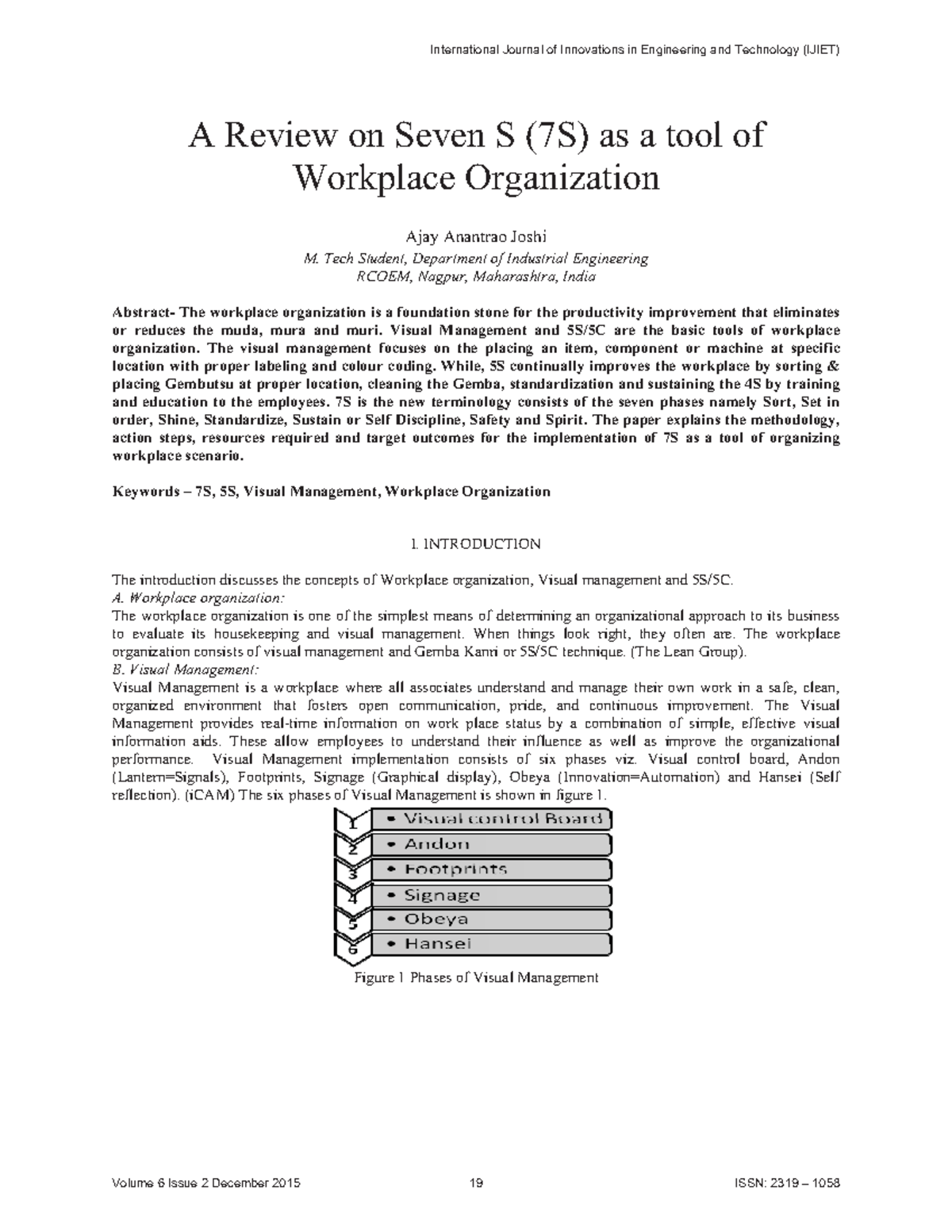 4 - 7 s in shop - A Review on Seven S (7S) as a tool of Workplace ...