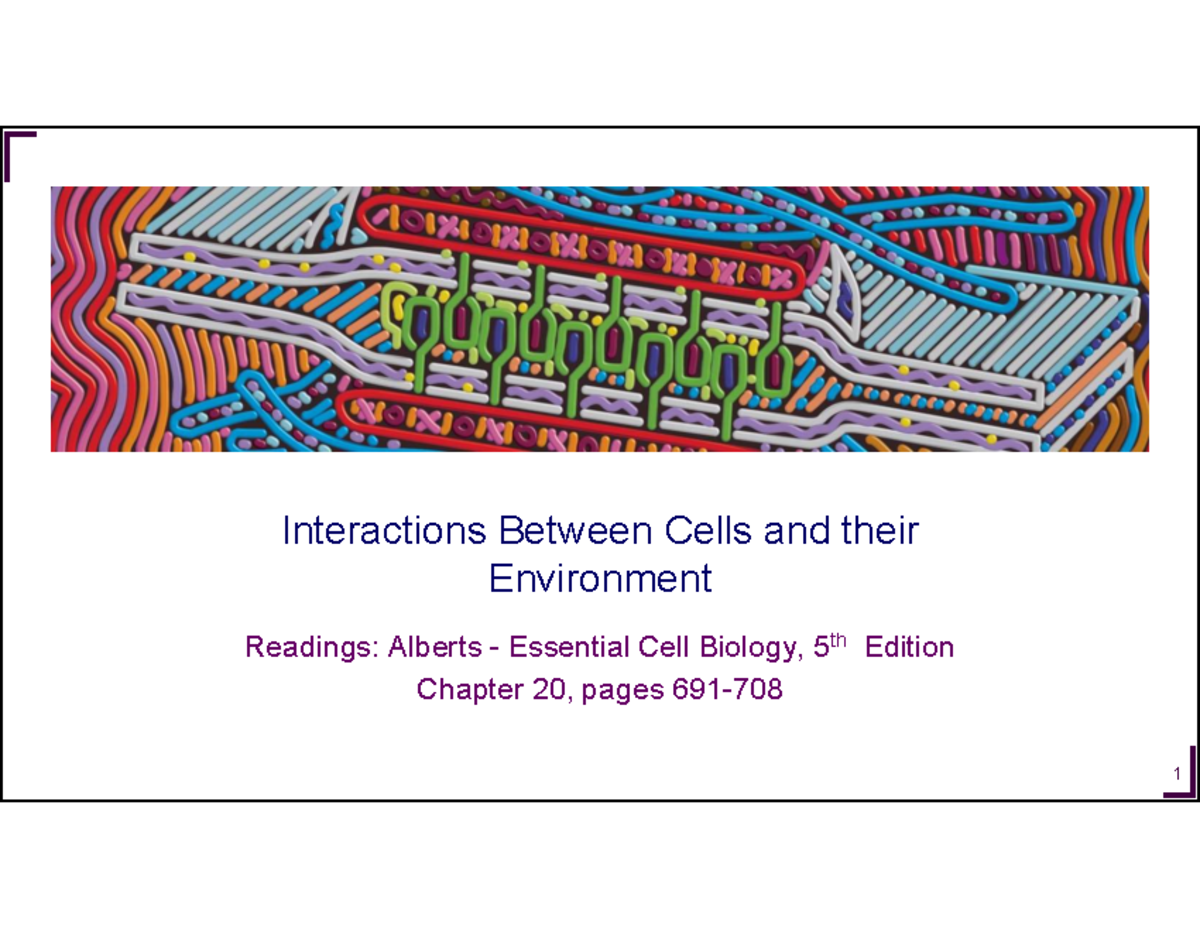 Section2 Week 5 - 1 Interactions Between Cells and their Environment ...