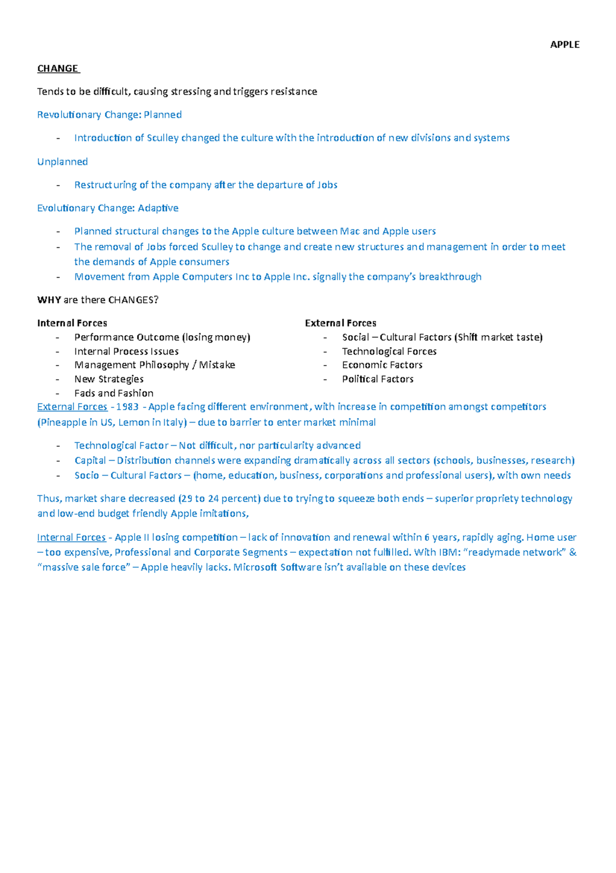 Apple Draft - APPLE CHANGE Tends to be difficult, causing stressing and ...