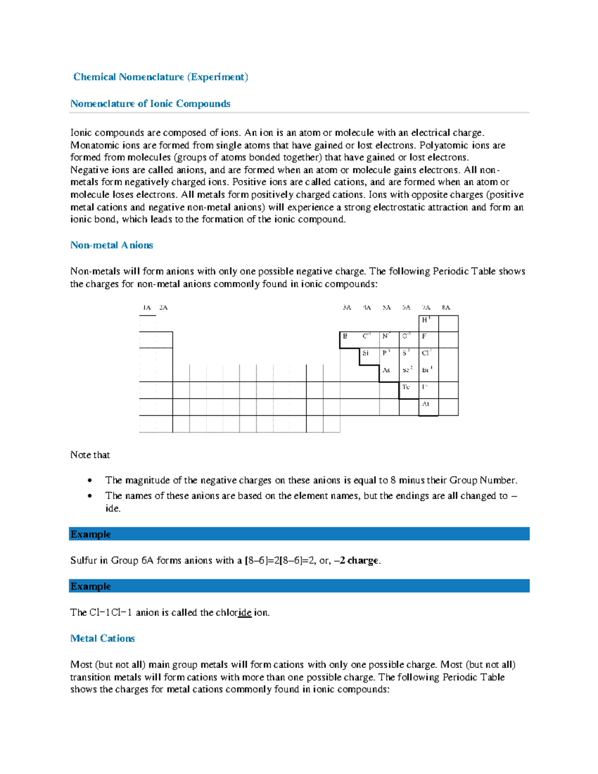 CI,IIP, Chesmical Nomenclature Lab - Chemical Nomenclature (Experiment ...