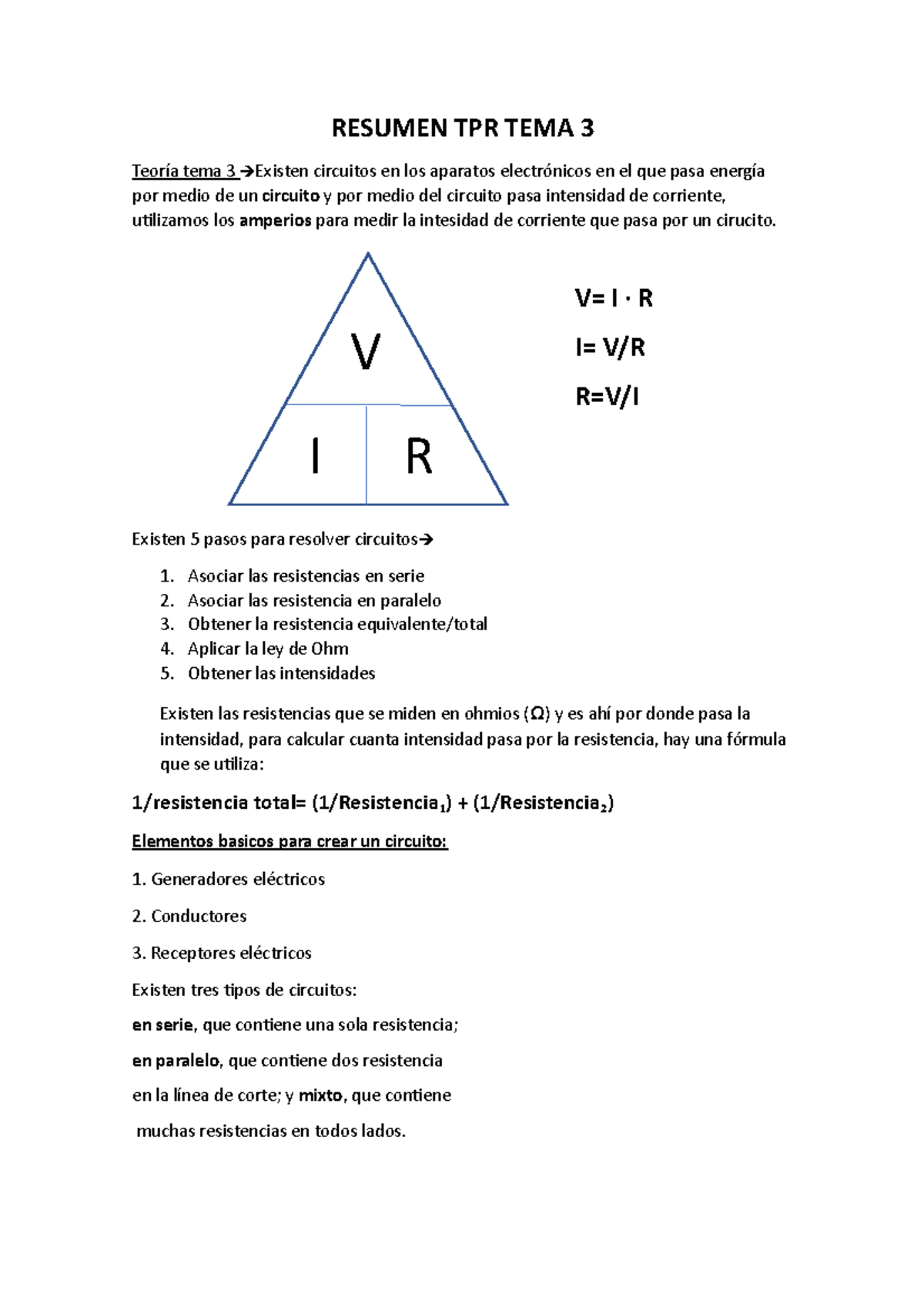 Resumen tpr tema 3 - Very good - RESUMEN TPR TEMA 3 Teoría tema 3 ...