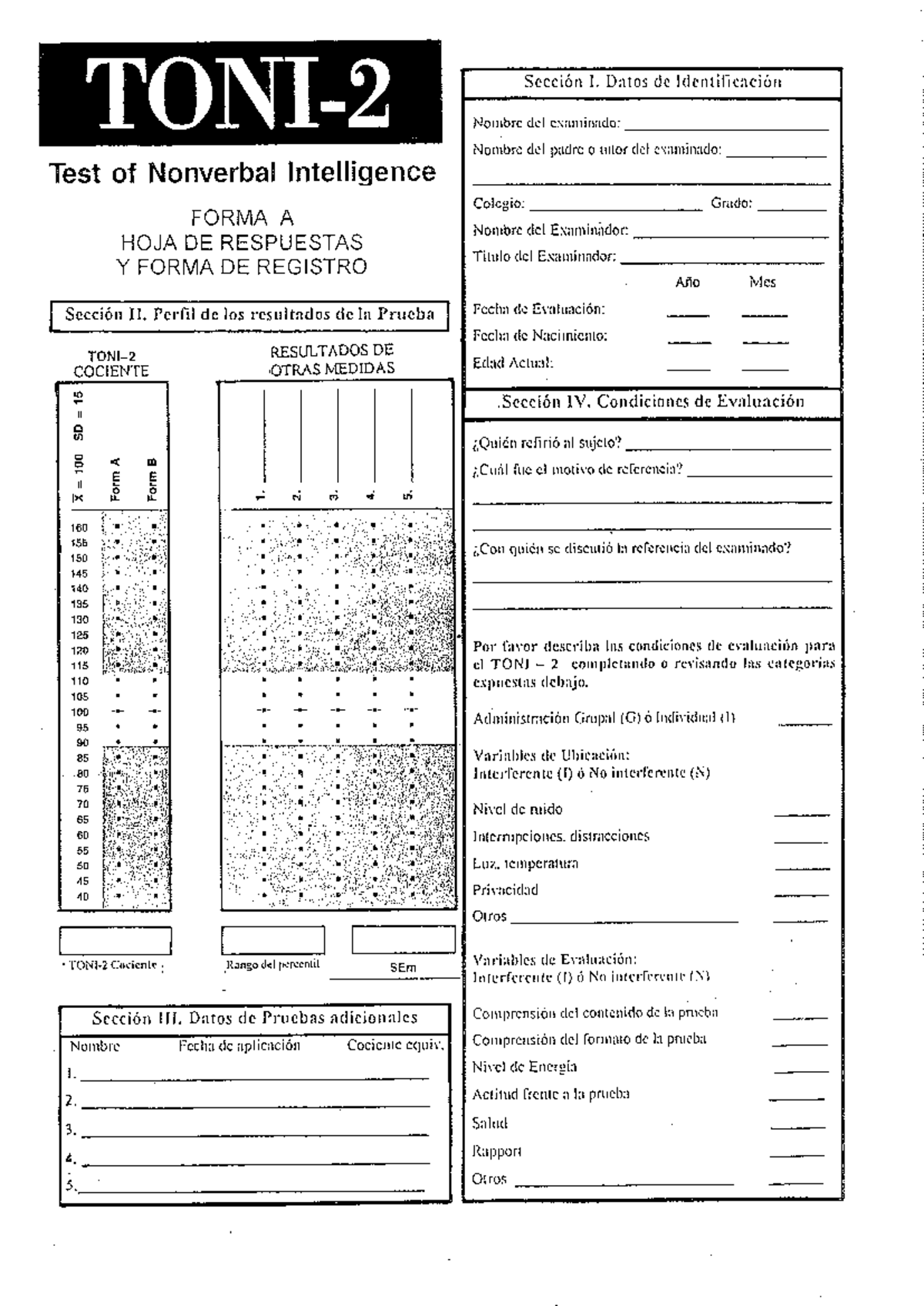TONI - 2 - Resumen Comunicación no verbal - Sección 1. Datos de Identificación Nombre del ...
