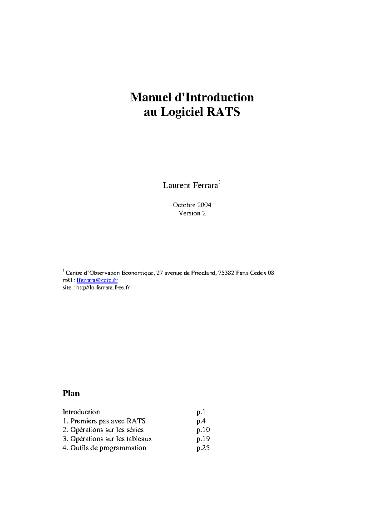 Manuel Rats - oui - Manuel d'Introduction au Logiciel RATS Laurent ...