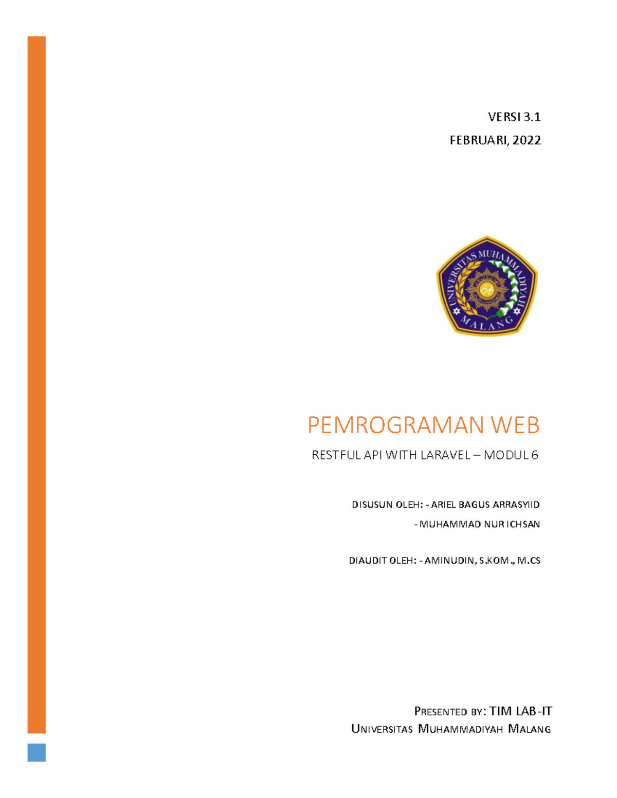 Modul 06 Pemrograman WEB - VERSI 3. FEBRUARI, 2022 PEMROGRAMAN WEB ...