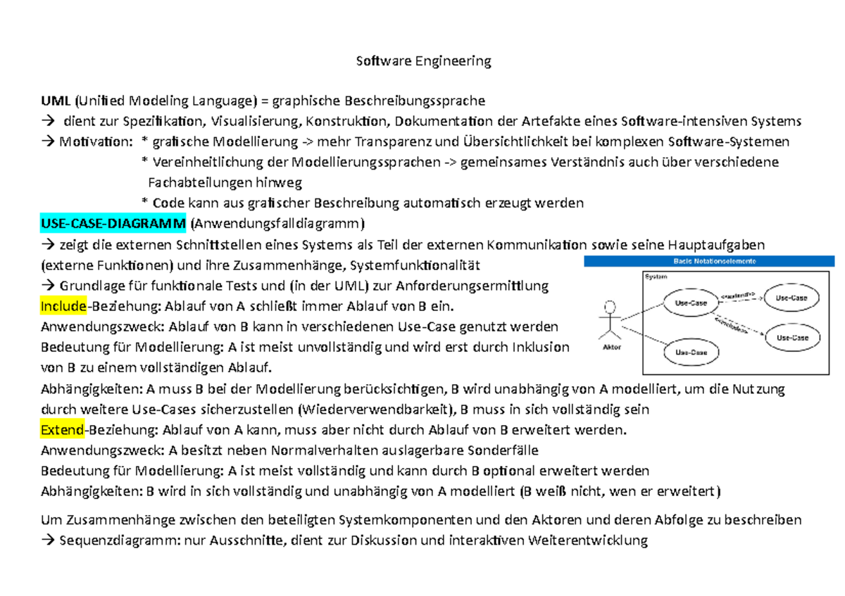 IT 2 - Testat 1 Zusammenfassung SS 2021 - UML (Unified Modeling ...