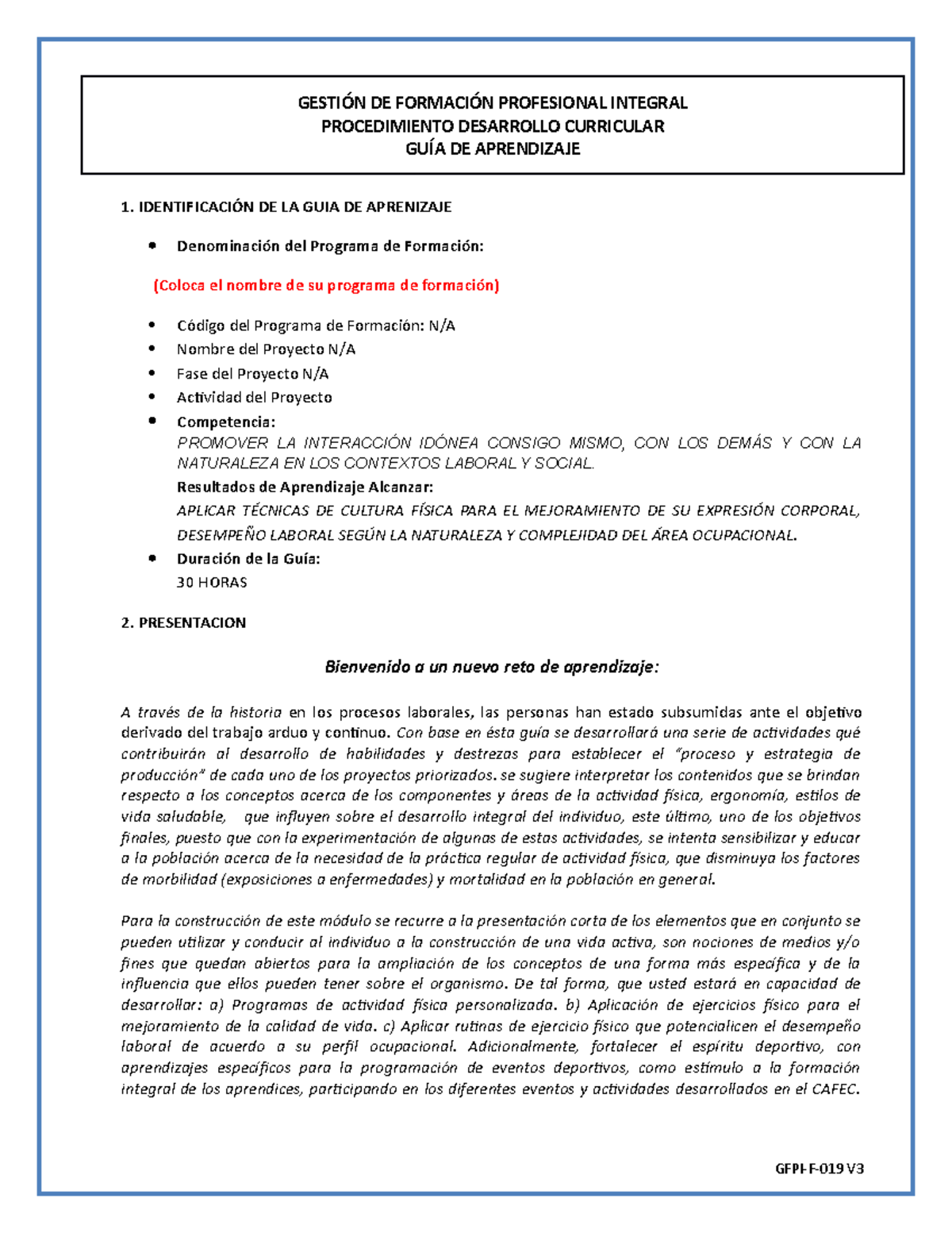 GFPI-F-019 F-Guia Cargar Plataforma - GESTIÓN DE FORMACIÓN PROFESIONAL INTEGRAL PROCEDIMIENTO ...