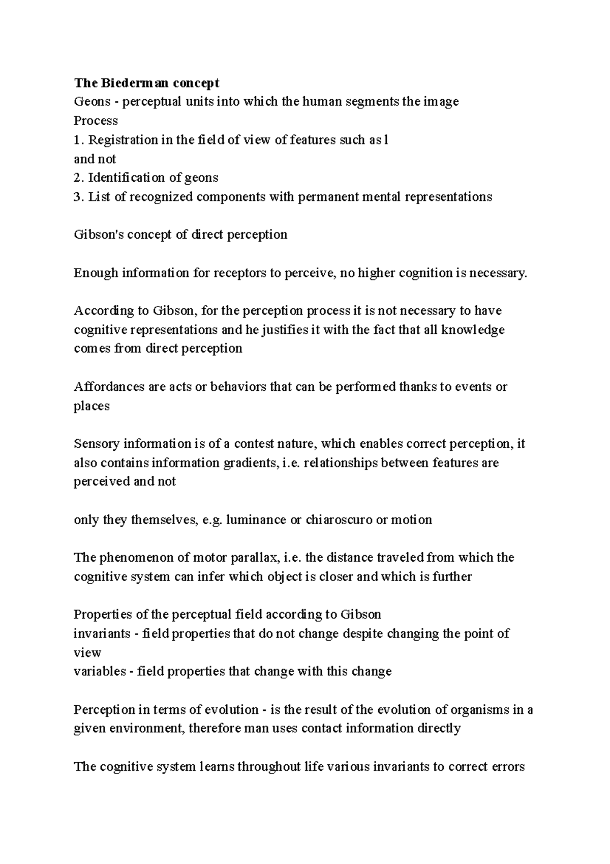 The Biederman concept - The Biederman concept Geons - perceptual units ...