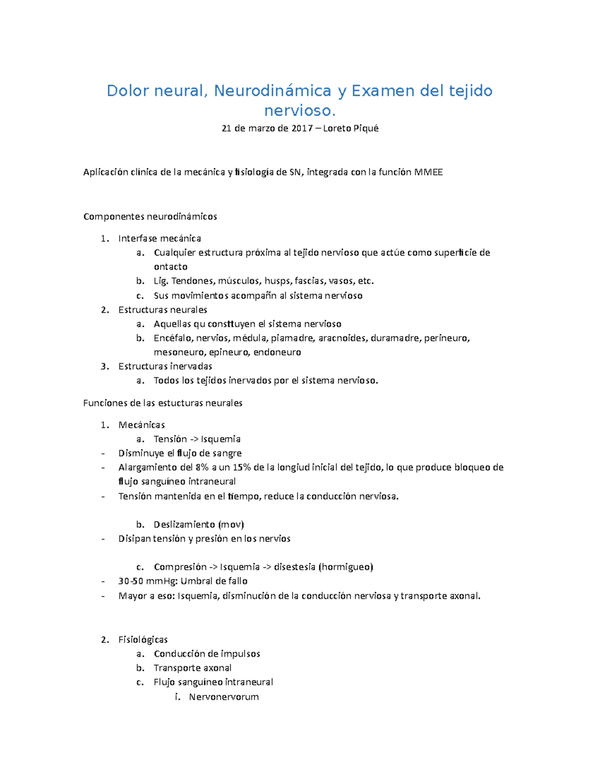 3. Dolor neural 21 de marzo - Dolor neural, Neurodinámica y Examen del ...