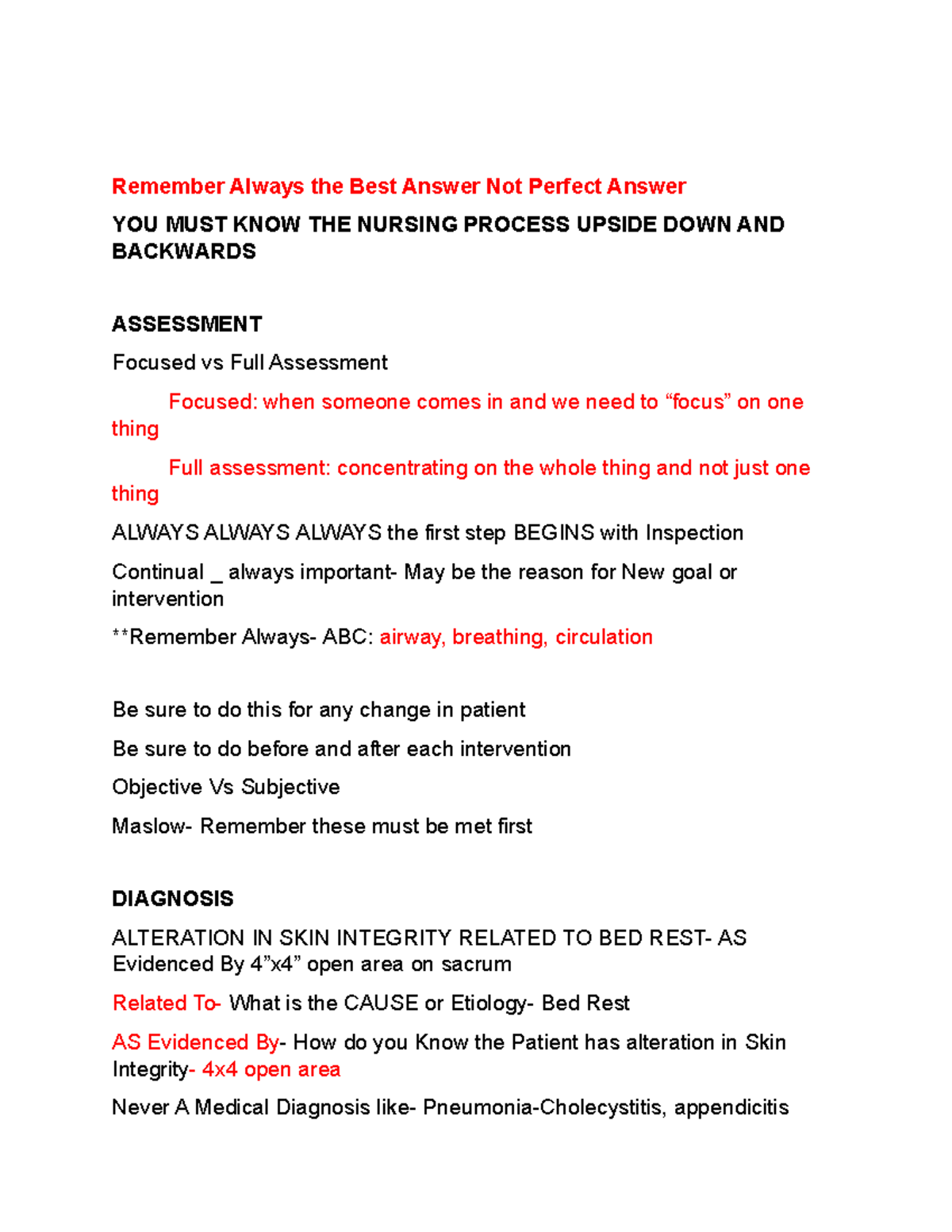 Test map - Study guide - Remember Always the Best Answer Not Perfect ...