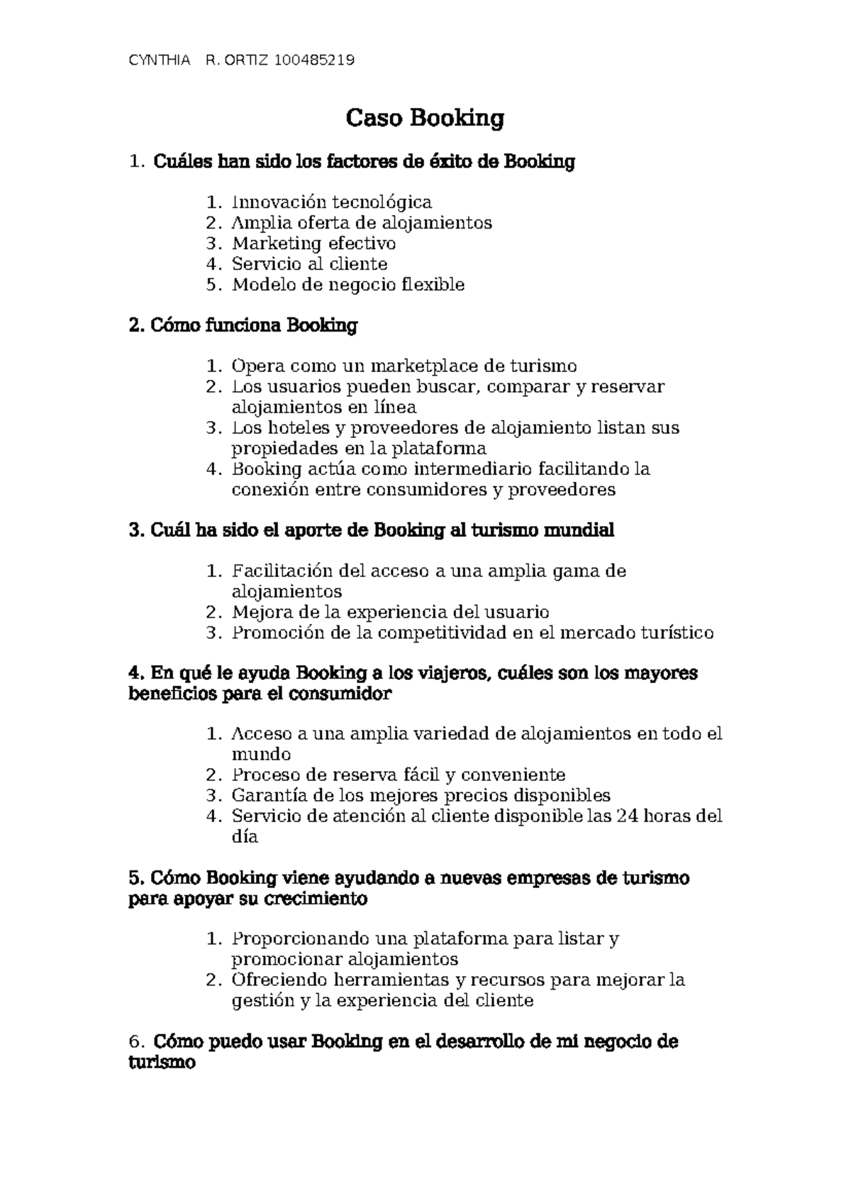 Caso Booking - .......................................... - CYNTHIA R. ORTIZ 100485219 Caso ...