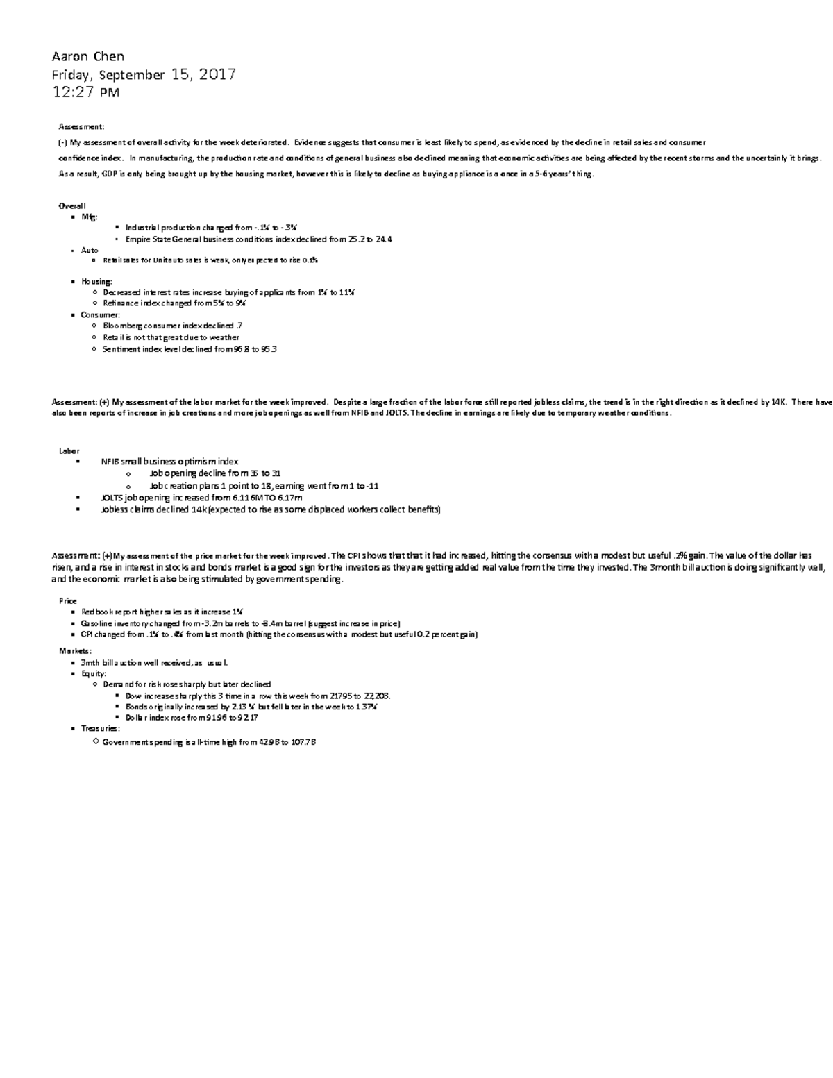 Aaron Chen Macro Journal Entry 3 - Aaron Chen Friday, September 15 ...
