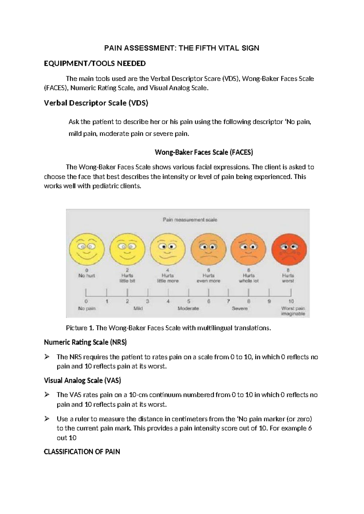 Module 5 Pain Assessment - PAIN ASSESSMENT: THE FIFTH VITAL SIGN ...