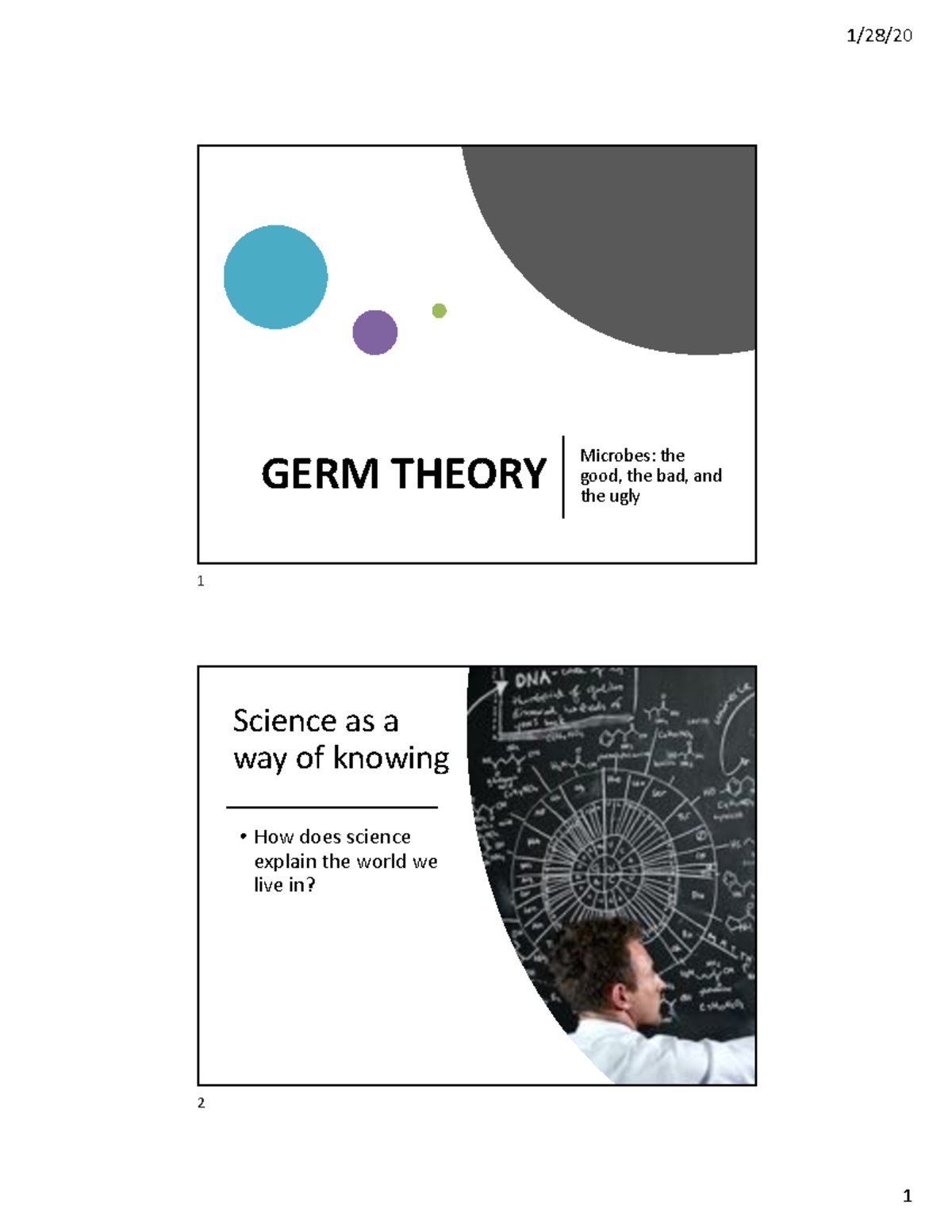 3. Lecture Three - Germ Theory - GERM THEORY Microbes: the good, the ...
