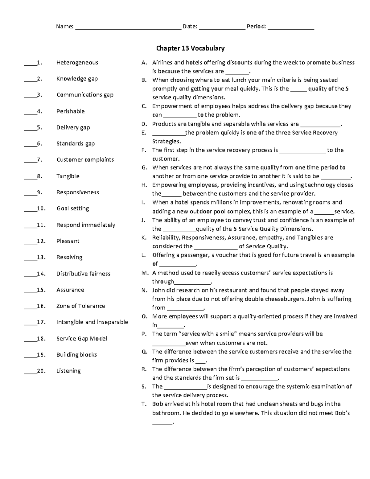 Chapter 13 Vocabulary - Name: ________________________________ Date ...