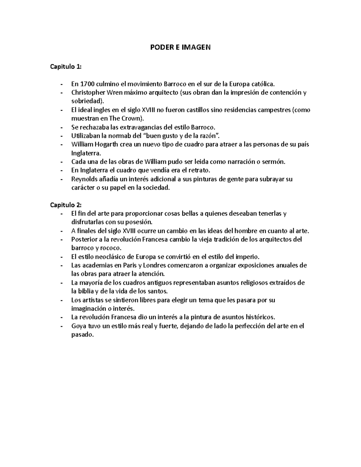 Poder E Imagen lectura - PODER E IMAGEN Capitulo 1: - En 1700 culmino el movimiento Barroco en ...