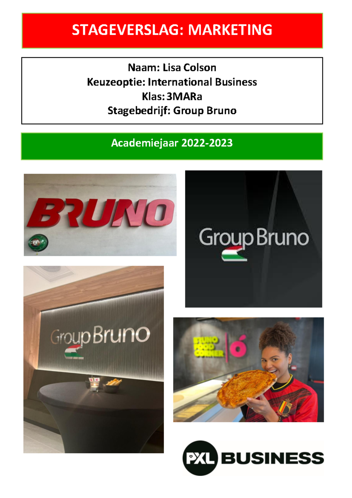 Stageverslag Group bruno-Lisa Colson - ng STAGEVERSLAG: MARKETING ...