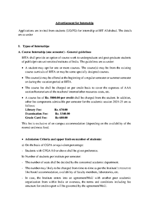 TPO Guidelines - Training and Placement Oce Policy MNNIT ALLAHABAD - PRAYAGRAJ The Training and ...