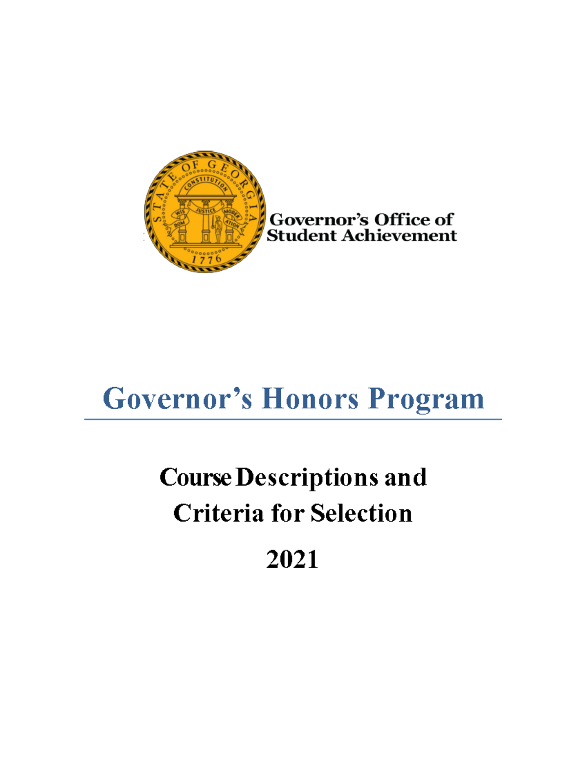Ghp 2021 course descriptions criteria 091520 updated - Governor’s ...